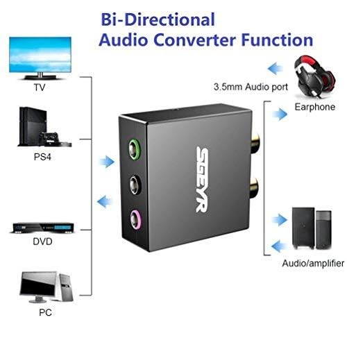 SGEYR 5.1 Audio Console Adapter Convert Stereo RCA to 3 x 1/8 (3.5mm) Jack Bidirectional Conversion for 5.1 Multimedia Speaker