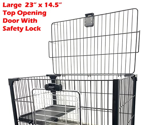 Large 5-Level Indoor Small Animal Pet Cage for Guinea Pig Ferret Chinchilla Cat Playpen Rabbit Hutch with Solid Platform & Ramp, Leakproof Litter Tray, 2 Large Access Doors Lockable Casters