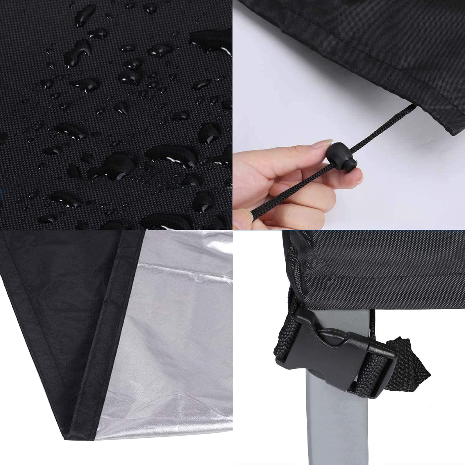 Patio Table Covers Square 45x45x28in, Patio Furniture Covers Table and Chairs, Outdoor Dining Table Set, Waterproof, Tough Canvas, for Bad Weather Rain Winter Snow