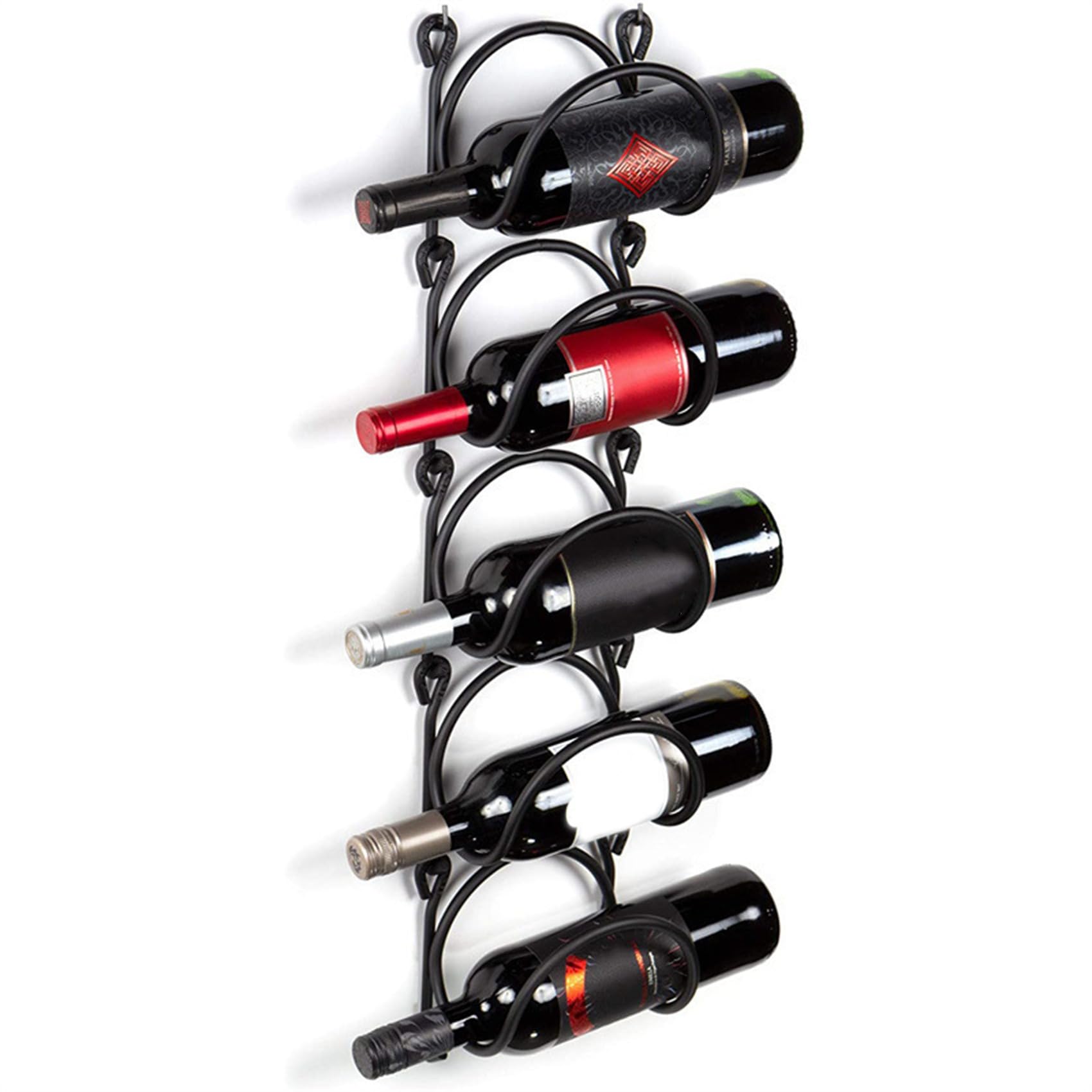 Generic 6.69''X7.09''X3.94'' Towel Racks for Bathroom Wall Mounted Metal Wine Rack with Hooks Towel Shelf Towel Holder for Bath (1, Black), RXZER8990