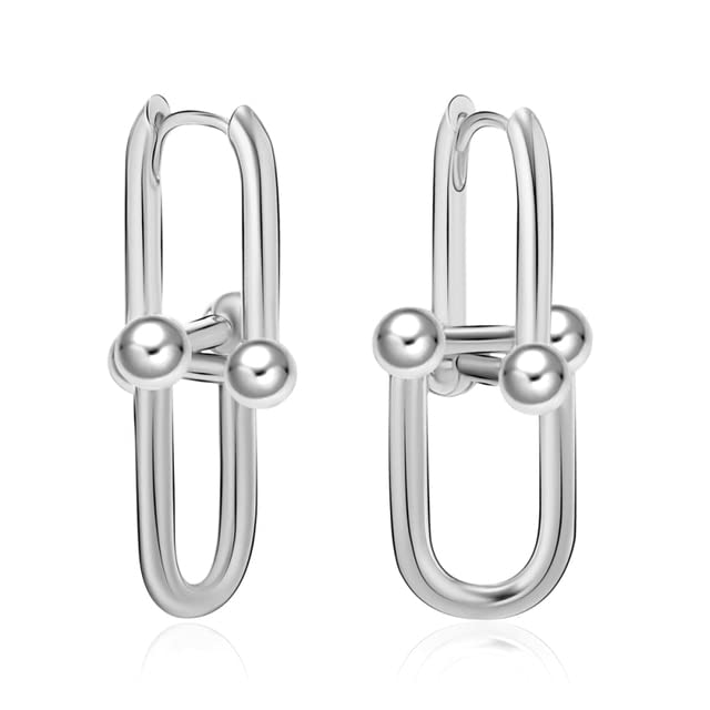 Gold Silver Plated U-Shape Earrings for Women Luxury Creative Zircon Drop Earrings Fine Jewelry Prevent