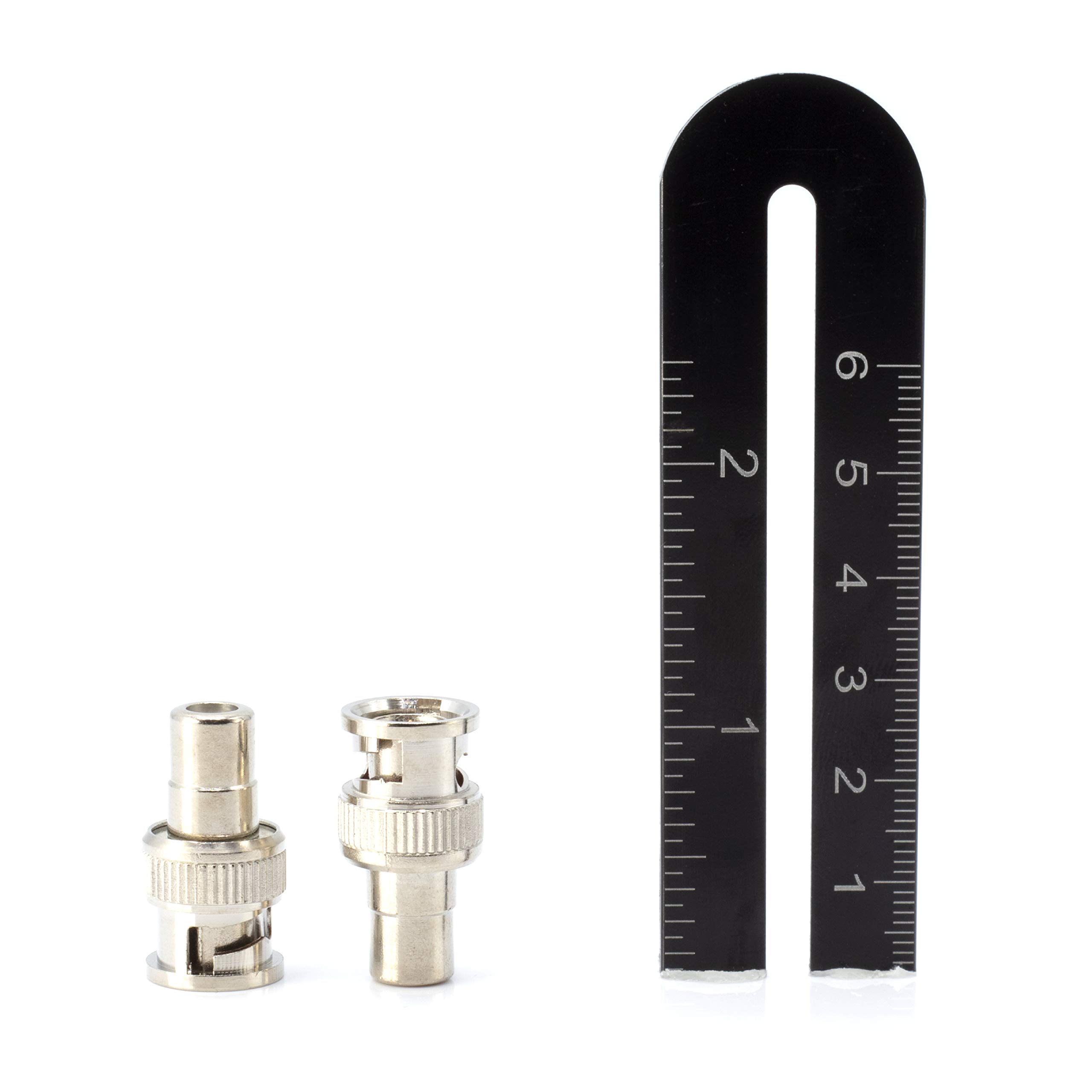 THE CIMPLE CO BNC to RCA Male to Female Adapter Pack, 10 Pieces, Metallic Silver