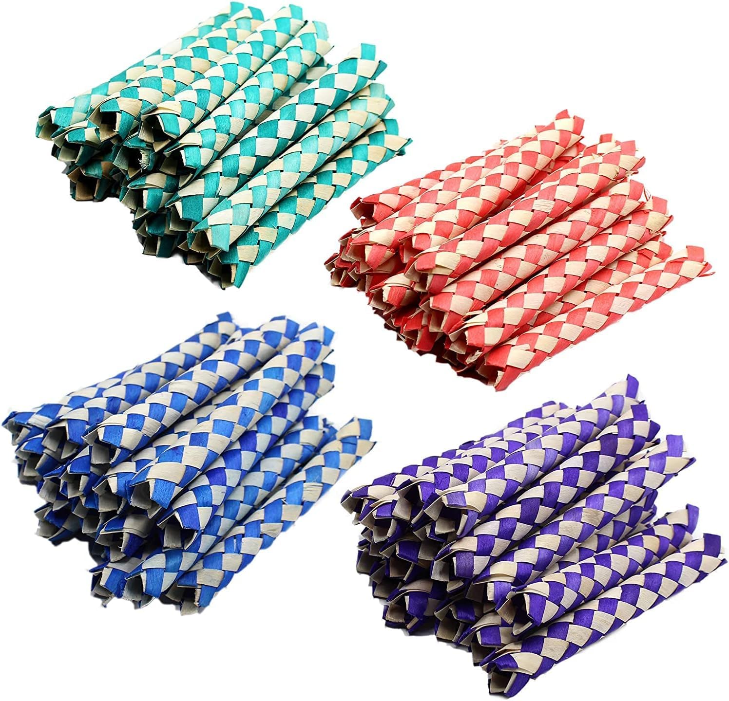 The Dreidel Company Classic Finger Traps, Chinese Bamboo Toys, Assorted Colors, 5" Inches (12-Pack)