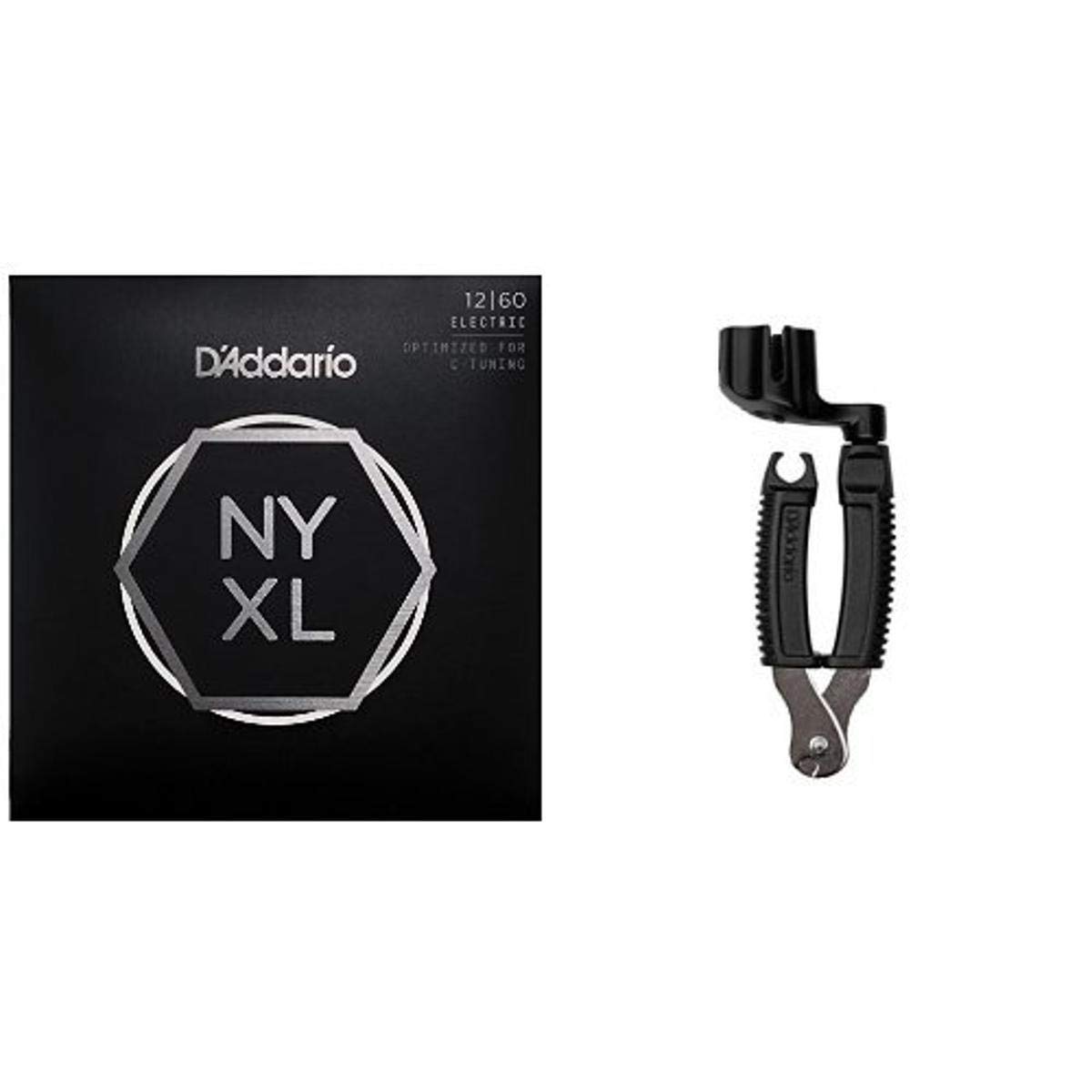 D'Addario NYXL1260 Electric Guitar Strings, Extra Heavy, 12-60 and Pro-Winder String Cutter Bundle