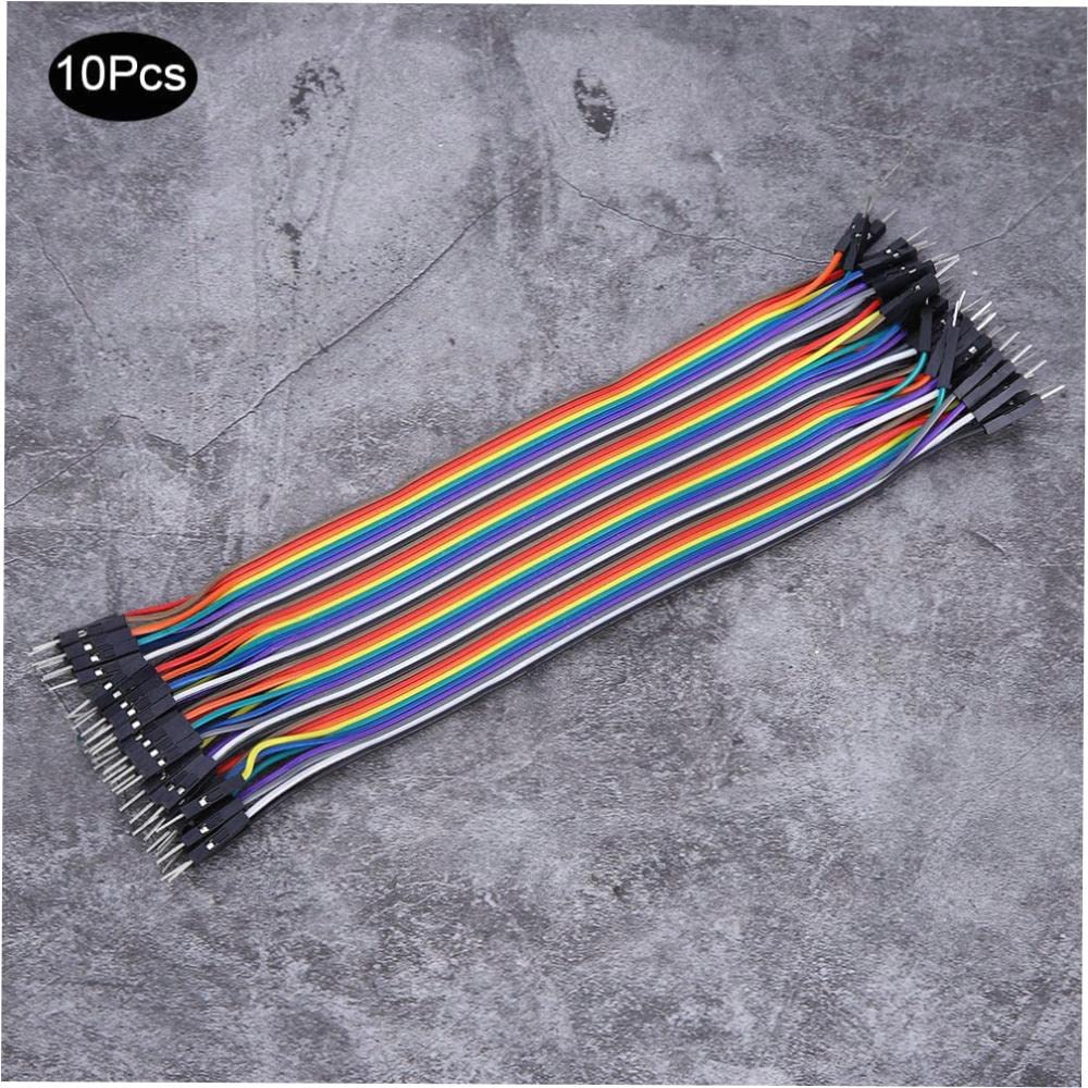 Electronics Connectors Kit 10Pcs Plastic Male to Male Connecting Cables for PCB Prototyping - Jumper Wire Breadboard Jumpers and Computer Accessories
