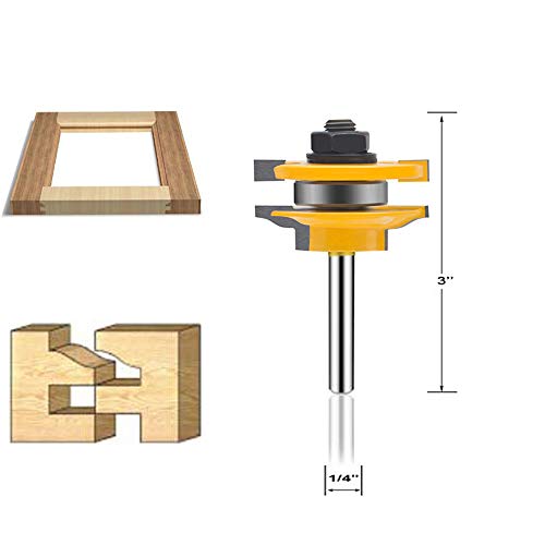 LEATBUY Router Bit Set 3 PCS 1/4 Inch Shank Round Over Raised Panel Cabinet Door Ogee Rail and Stile Router Bits, Woodworking Wood Cutter Milling Tool(1/4-Single)