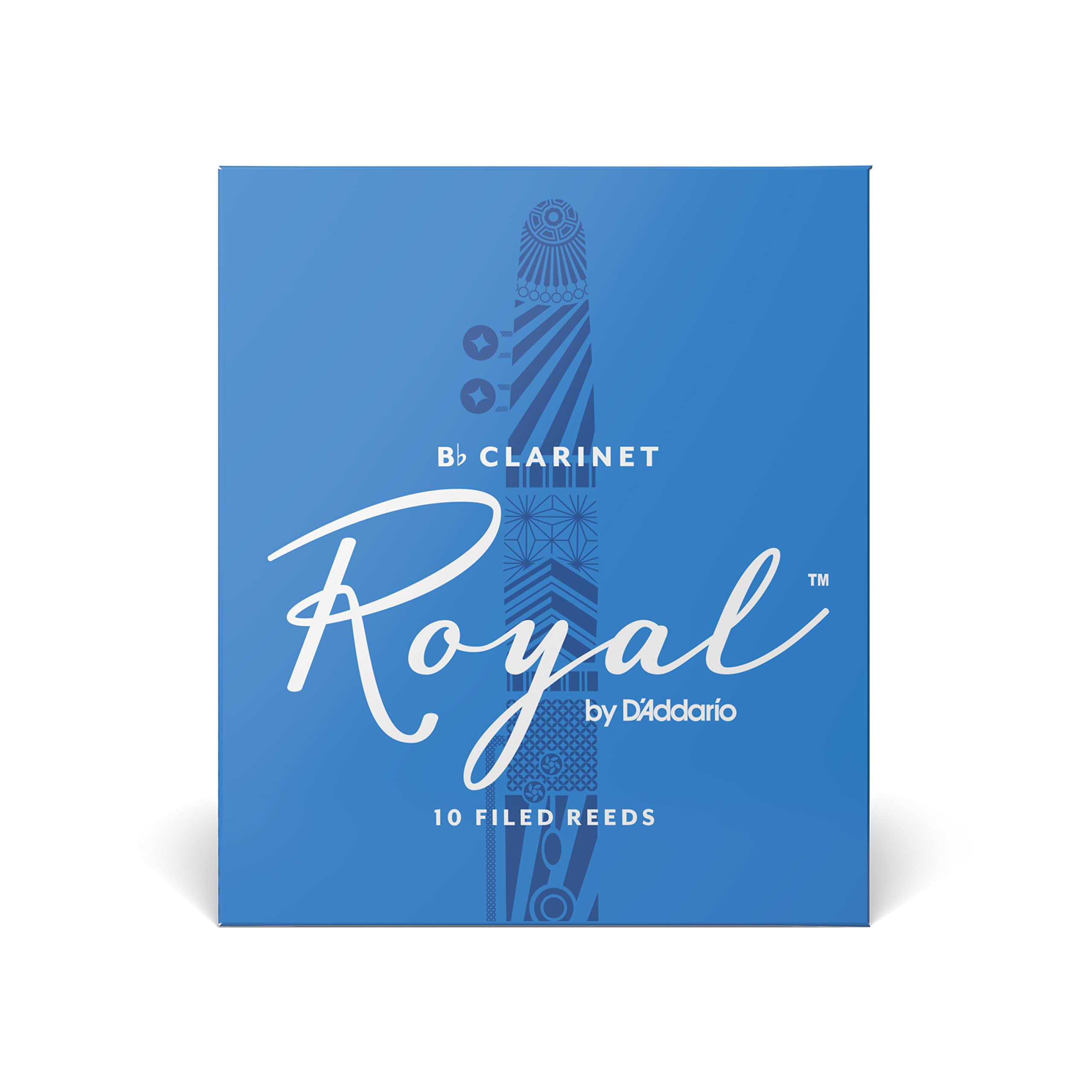 D’Addario Woodwinds - Royal Bb Clarinet Reeds - B Flat Clarinet Reeds - Reeds for Clarinet - Clarinet Bb Reeds - Strong Spine - Filed Cut - Strength 3.0, 10-Pack