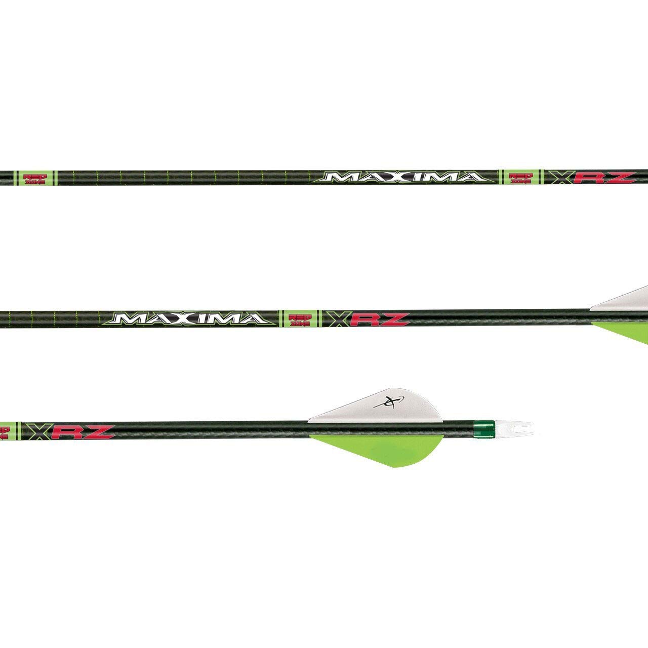 Carbon Express Maxima XRZ Select Ultimate Lightweight Hunting Arrow, 150, 250 OR 350 Options, Backbone Technology, Tri-Spine/Red Zone Technology, 001” Straightness, 12-Pack Shafts