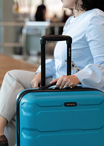 Samsonite Omni PC Hardside Expandable Luggage with Spinner Wheels, Carry-On 20-Inch, Caribbean Blue
