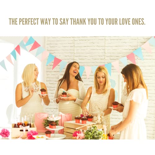 Generic Baby Shower Thank You Cards with Envelopes and Stickers, 60 Pieces, White, 4''x6''