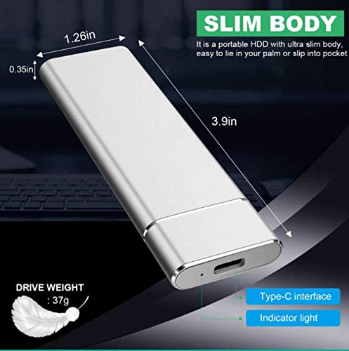 External Hard Drive 4TB,Portable External Hard Drive 4TB Portable Hard Drive High Speed USB 3.1 Hard Drive Shockproof External HDD for Mac, PC, Laptop(4TB Black)