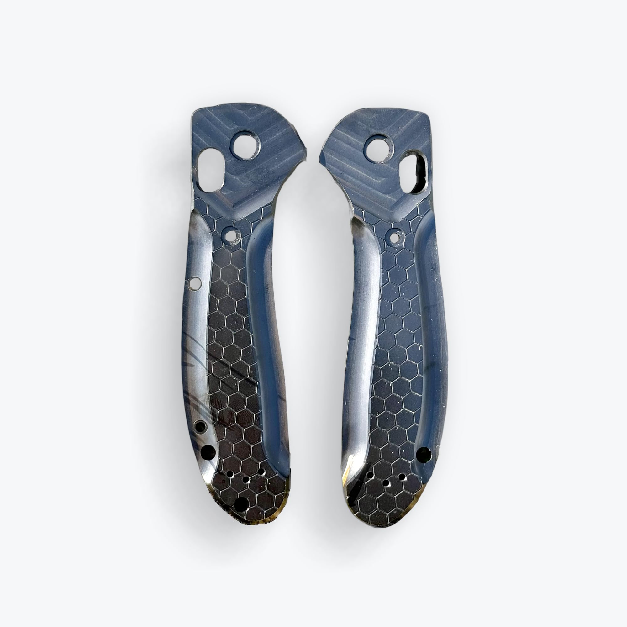 Generic Black Anodized Honeycomb Billet Aluminum Tritilian Design Scales Full Size Griptilian Custom Knife Handle, Knife Scales, EDC