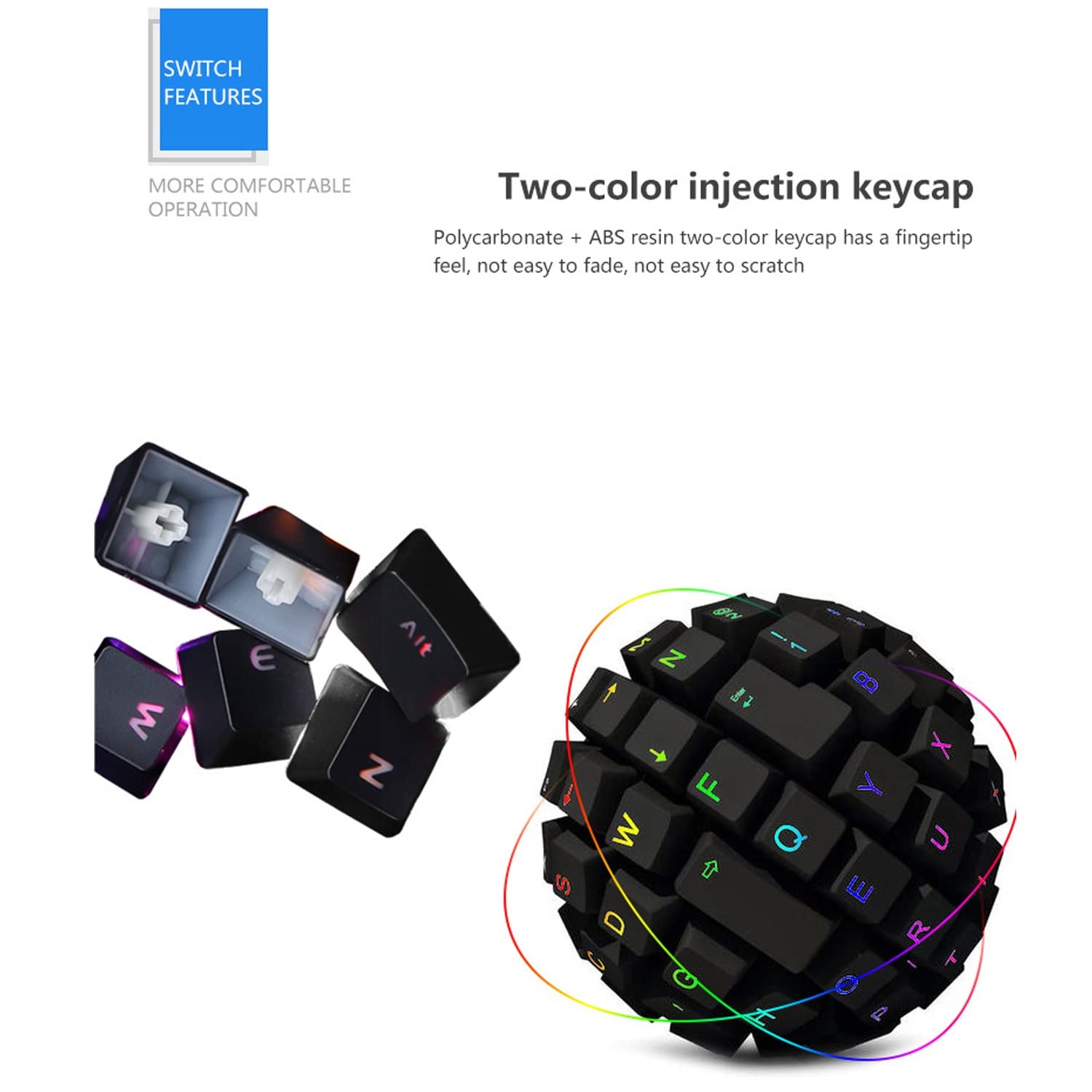 EXHNLE Keyboard and Mouse Combo Backlit, Illuminated Full-Size Keyboard and Mouse, with 104 Key Computer PC Gaming Keyboard for PC/Laptop