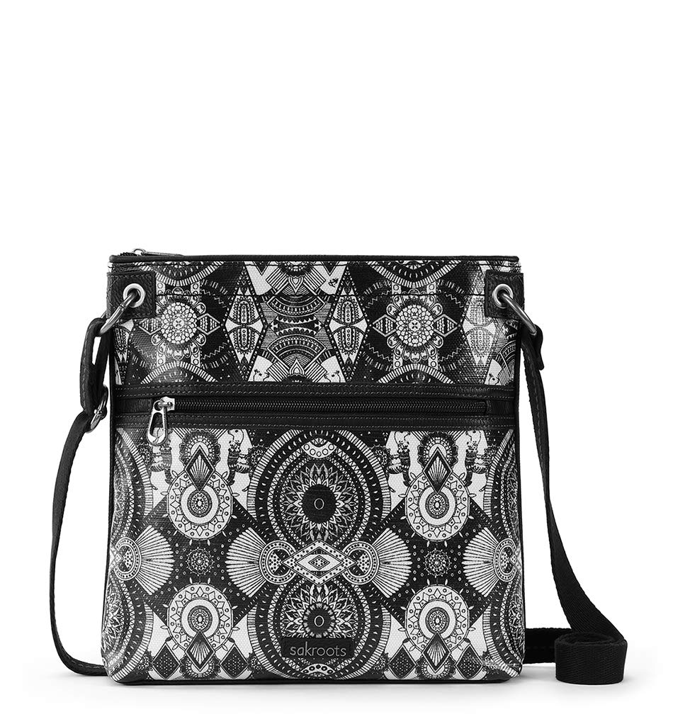 The Sak Flat Coated Canvas Crossbody, B&w Wonderlust