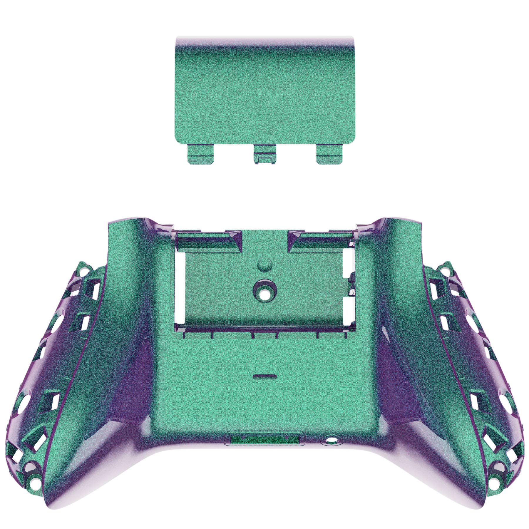 eXtremeRate Chameleon Green Purple Replacement Side Rails + Back Shell + Faceplate for Xbox Series X/S Controller