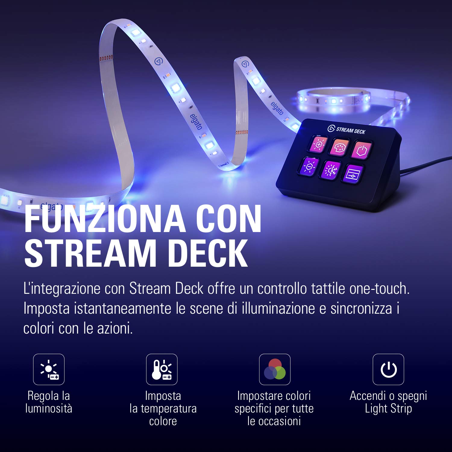 Elgato Light Strip Full Set - Smart Light with RGBWW LEDs including Warm/Cold White, App-Control iOS/Android, PC/Mac, perfect for Gaming, Streaming and Home Setups, Extend and Customise up to 10m