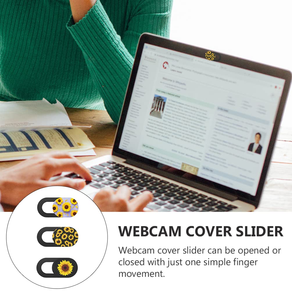 SOLUSTRE 21 pcs Camera Cover Privacy Webcam Cover Slide Tablet Camera lid Computer Webcam Cover Webcam Slider Webcam lid Computer Laptop Camera for Computer tabletd abs Lens Sunflower