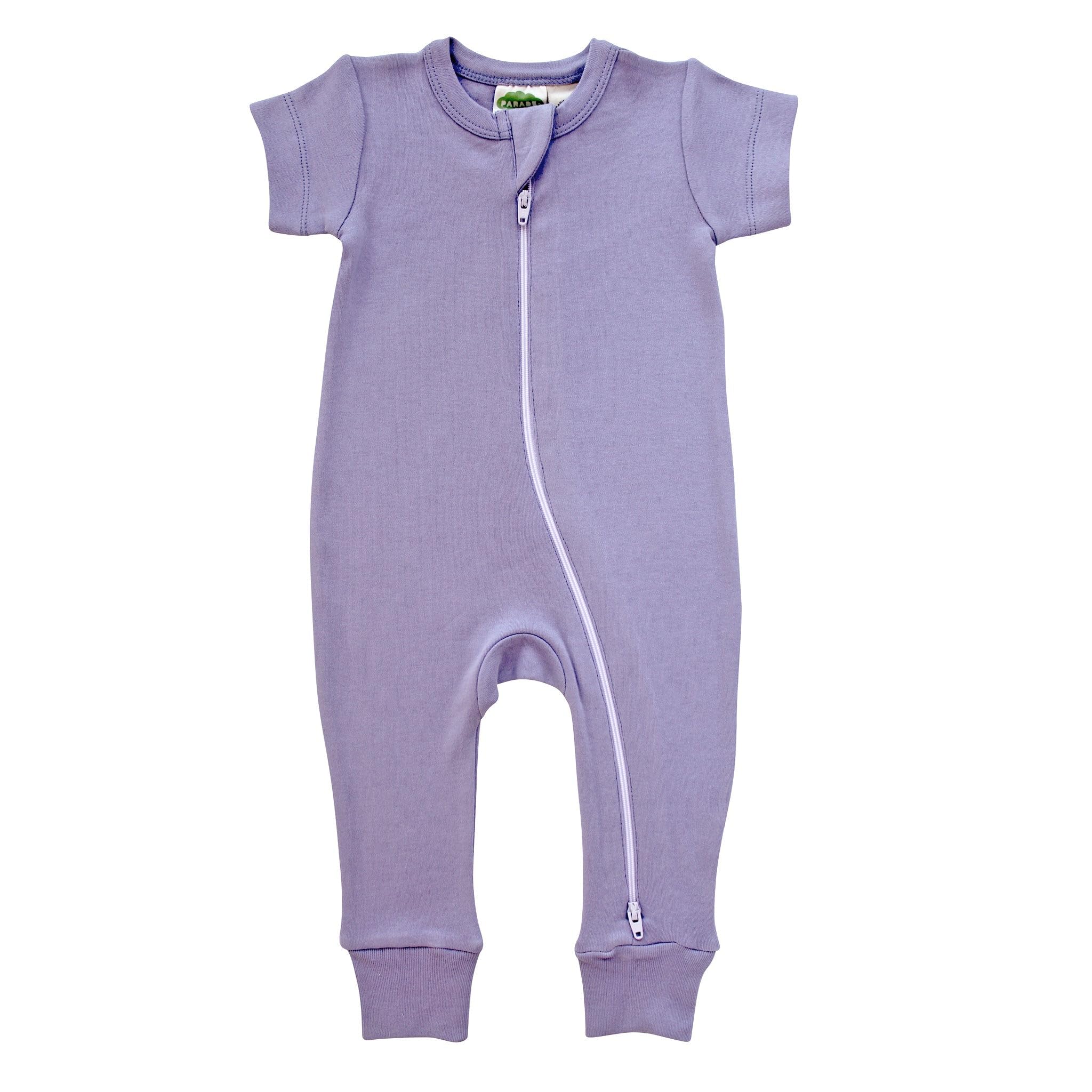 PARADE Organic Essential Basics '2-Way' Zip Romper - Short Sleeve Fern 12-18 Months