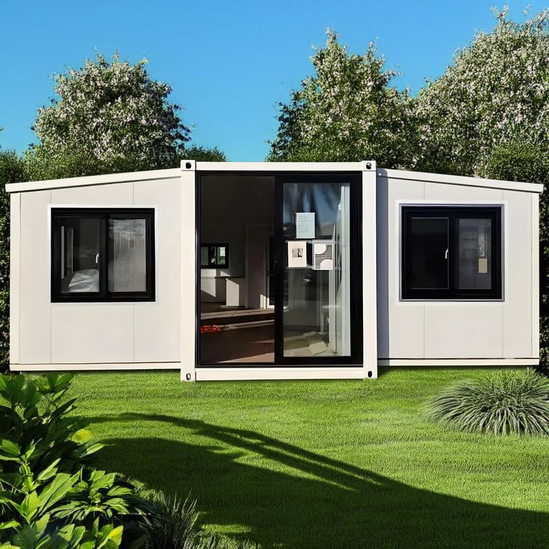 Elite Nest Prefab Tiny Home | Lvl 12 Typhoon Resistant | 20 ft Super Insulated, Fire Resistant, and Quick Setup | Standard Perfect House to Live in | Modern & Sustainable, White, 198168937938