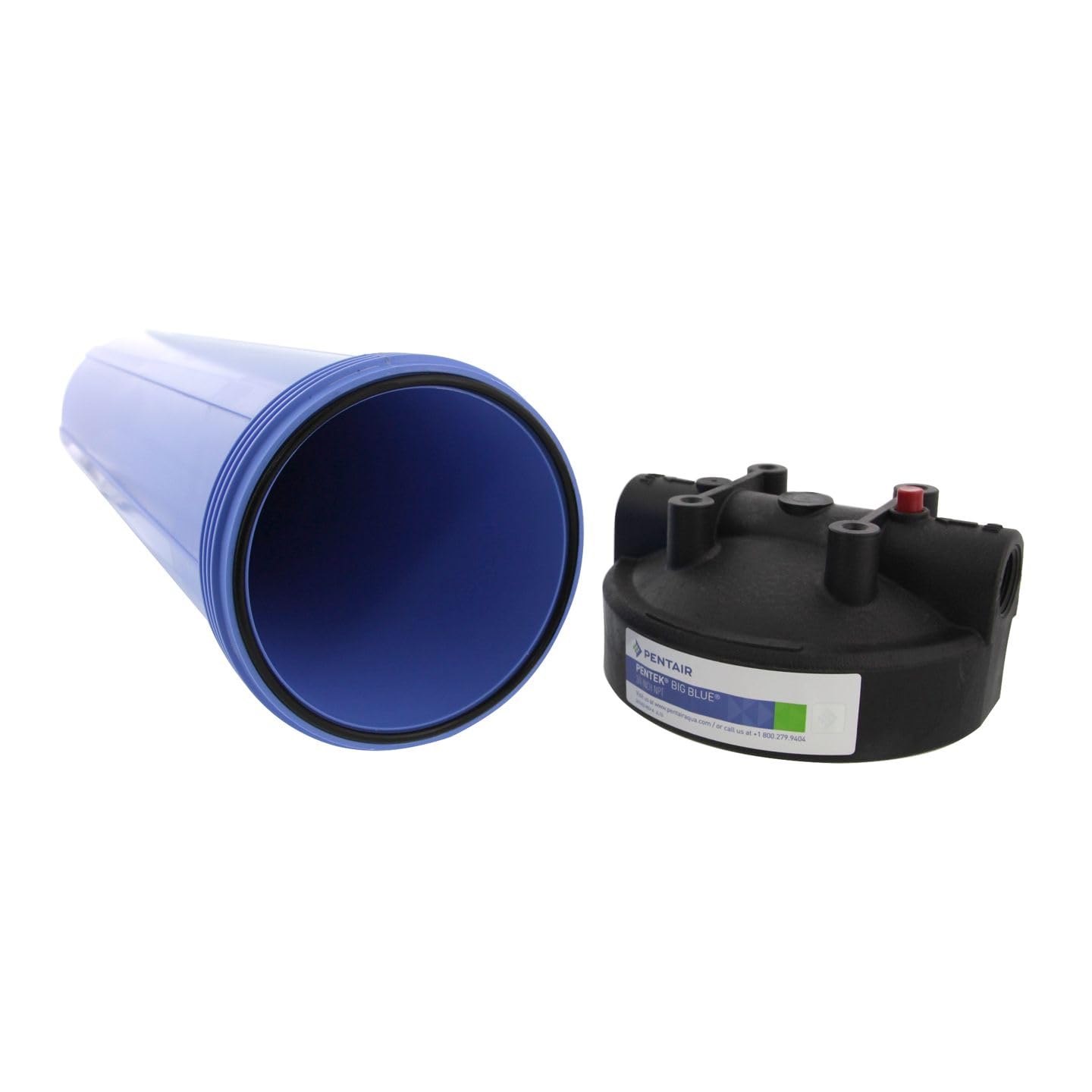 Pentair Pentek 150467 Big Blue Filter Housing, 3/4" NPT #20 Whole House Heavy Duty Water Filter Housing with High-Flow Polypropylene (HFPP) Cap and Pressure Relief Button, 20-Inch, Black/Blue