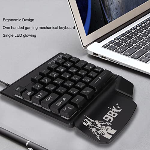 Gaming Keyboard Without Driver LED Bright ABS Material Onehanded Gaming Keyboard for Esports Gaming Computer