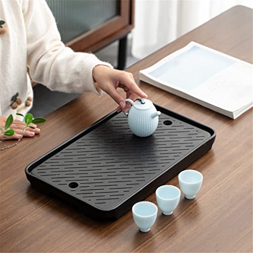 DHDM Tea Tray Home Rectangular Tea Table Coarse Ceramic Drainage Water Storage Type Dry Foam Tray