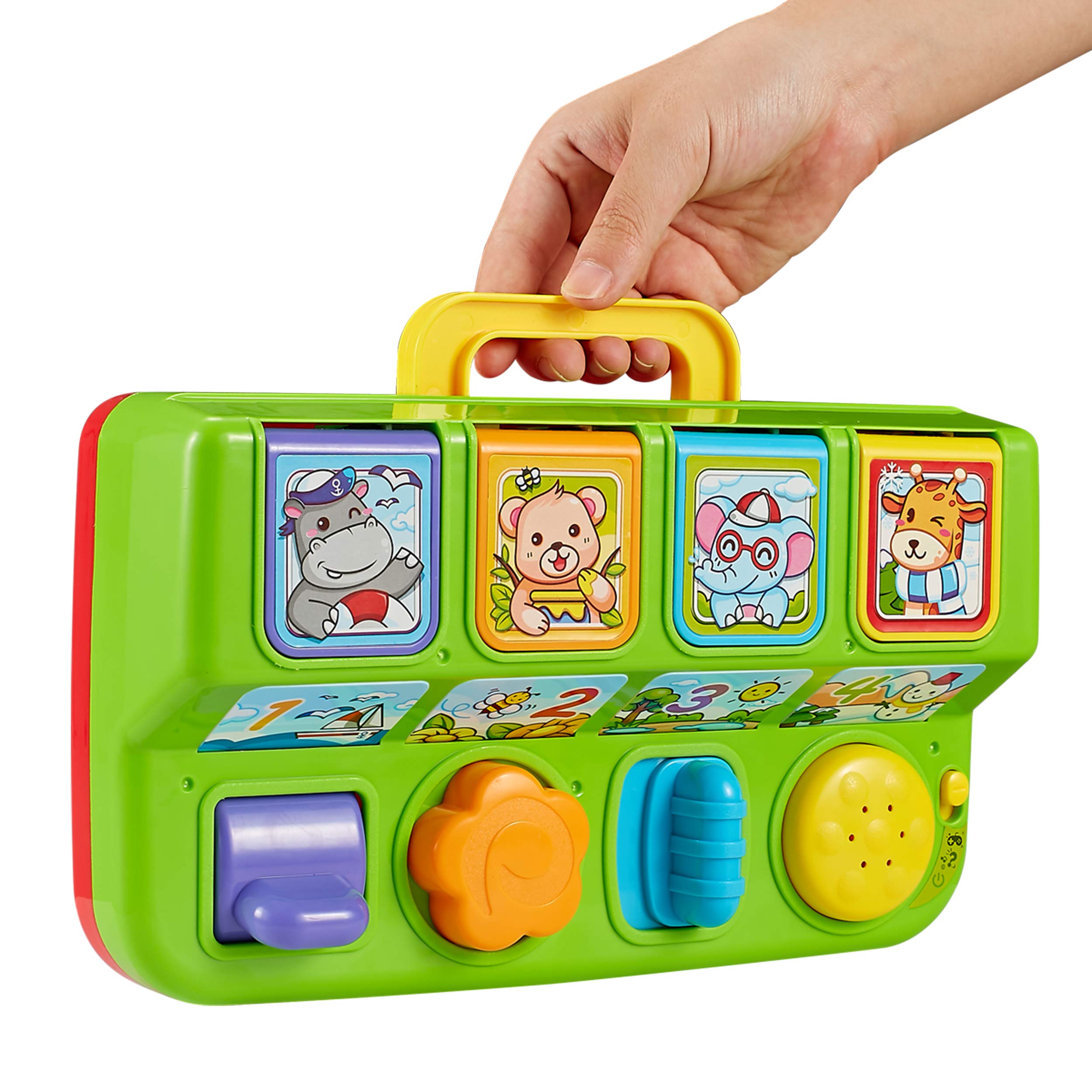 Think Gizmos Interactive Activity Pop-Up Toy for Toddlers Ages 1,2,3 β Peek-a-Boo Toy with Lights, Sounds & Music β Cute Animal Learning Game