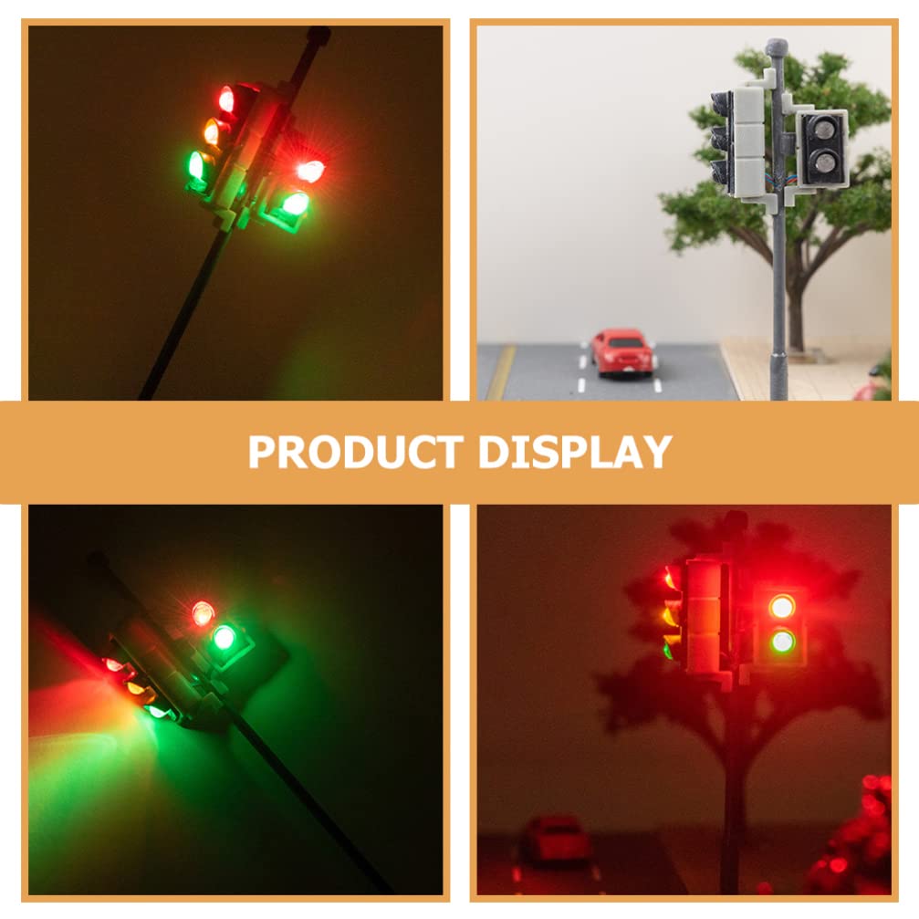 GANAZONO Scale Miniature Traffic Light Model 1:25 Scale Railroad Train Signals Model Green-Yellow-Red Traffic Lights for Train Sand Table Layout Accessory Scale Train Accessories