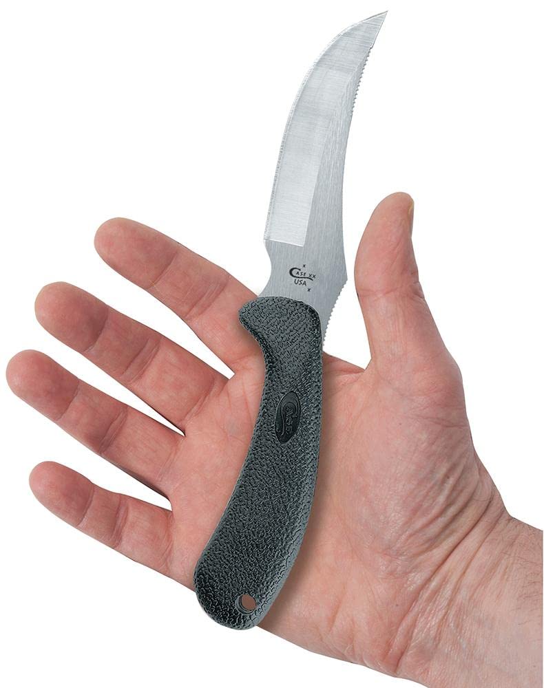 CASE KNIVES: Lightweight Synthetic Black Ridgeback Hunter Knife with Ballistic Nylon Sheath - Model #: 00362