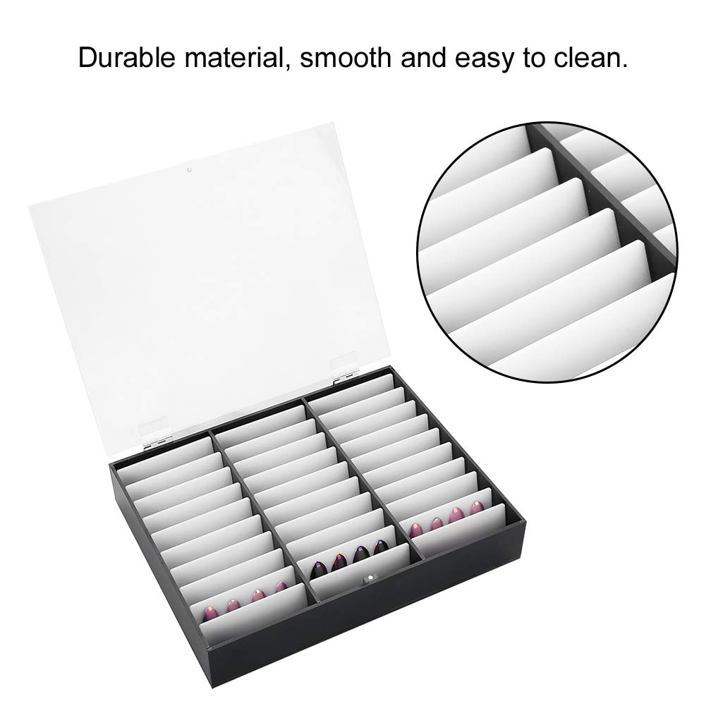 Nail Storage Box, Display Box Nail Art Decoration Container Empty Nail Tips Storage Box Fake Nail Display Case(Black)