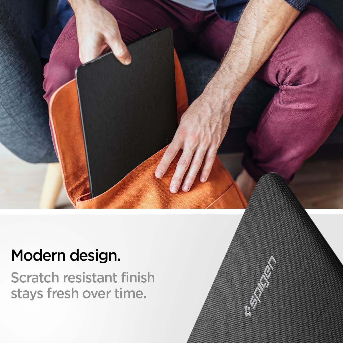 Spigen Urban Fit Designed for MacBook Pro 14 inch Case M4/Pro/Max (2024) M3/M2/M1/Pro/Max (2023-2021) A3112 A3185 A3401 A2918 A2992 A2779 A2442 Premium Knit Fabric Case - Black