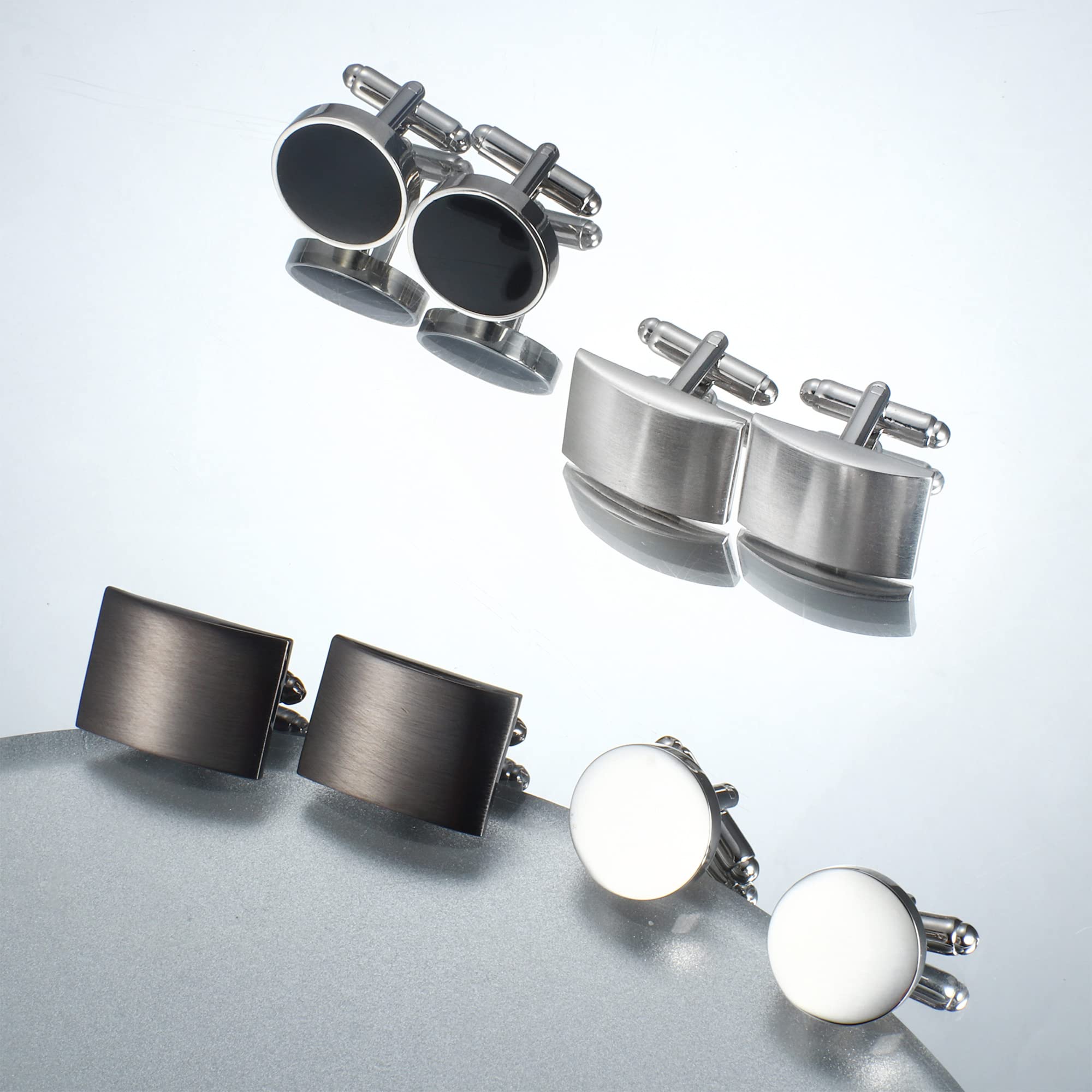 CASSIECA 4-6 Pairs Classic Cufflinks for Men Unique Wedding Business Tuxedo Shirt Cuff links Set