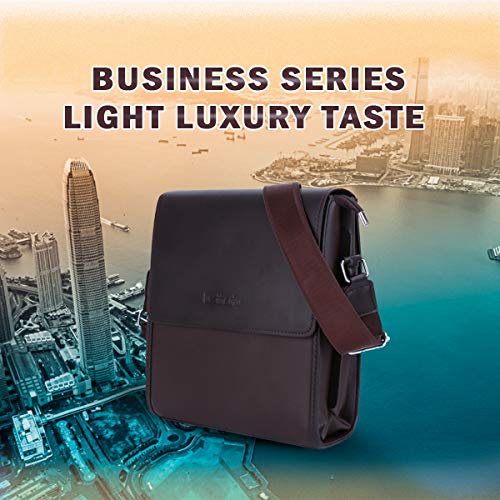 Leathario Men's Leather Shoulder Bag Crossbody Bag For Men Small Messenger For Work Business Satchel Travel