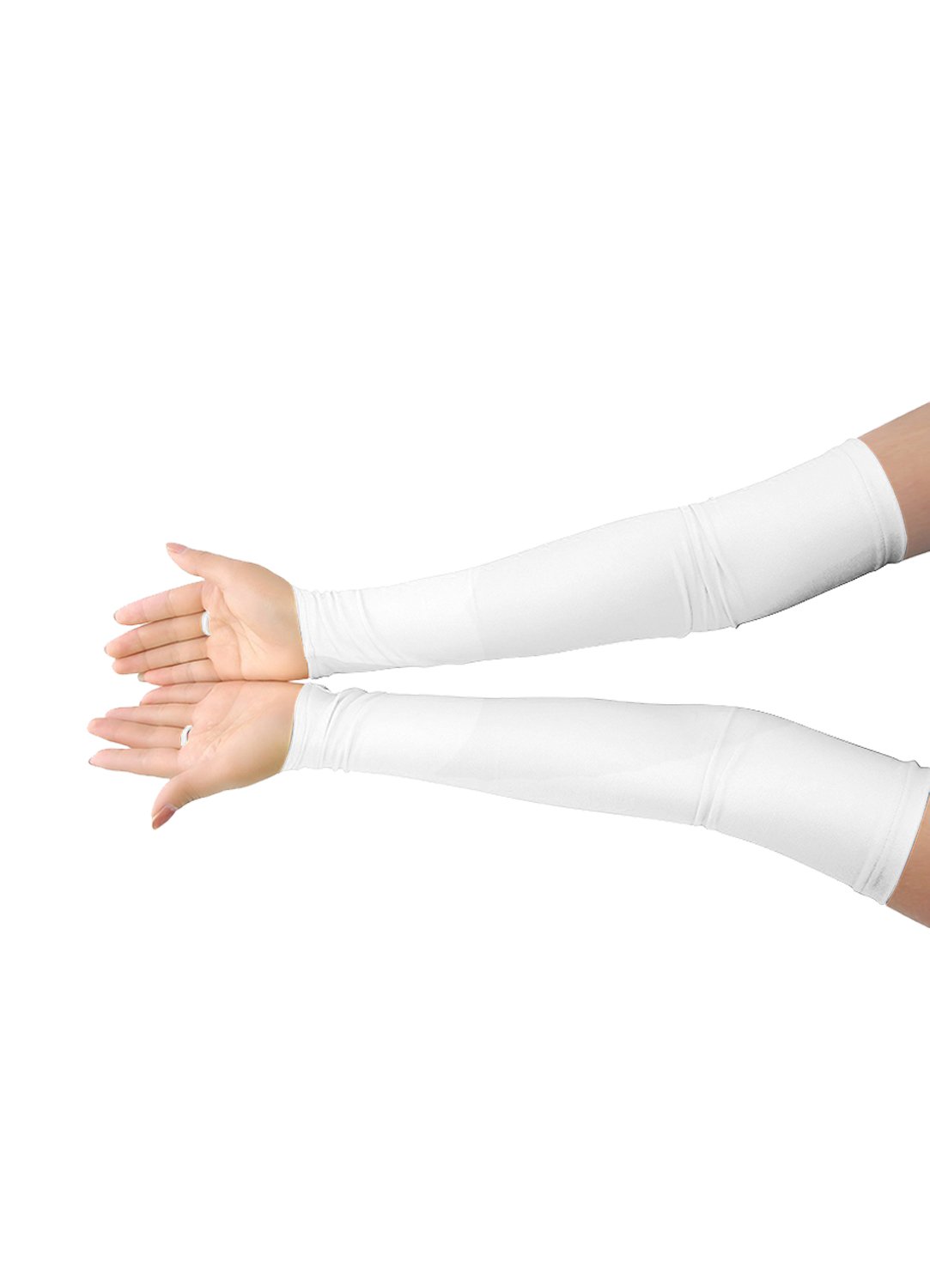 Shinningstar Girls' Boys' Adults' Stretchy Fingerless Over Elbow Cosplay Catsuit Opera Long Gloves (white)