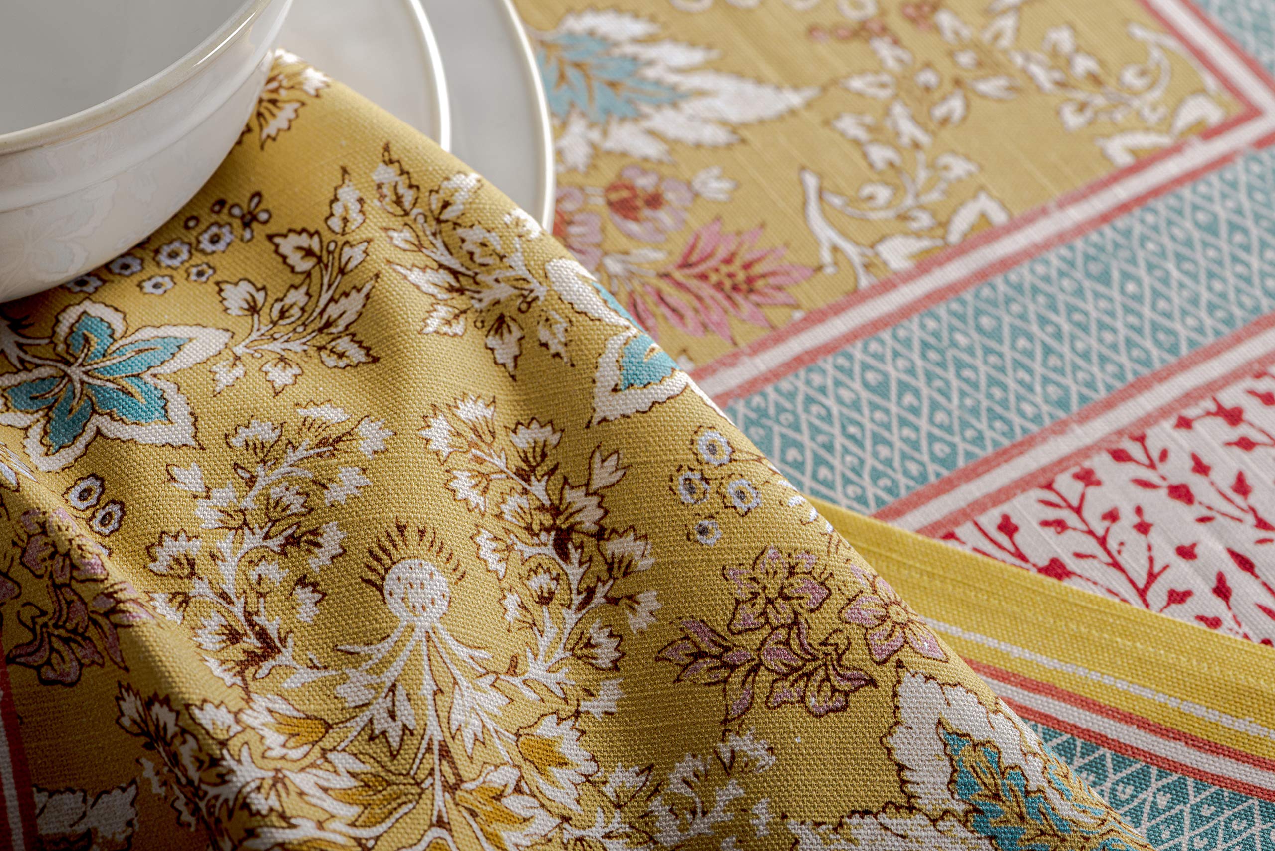 Maison d' Hermine Napkin 100% Cotton Set of 4 Decorative Washable Table Cloth Napkins, Dining, Home, Wedding, Banquet, Buffet, Marquise - Spring/Summer (20”x20”)