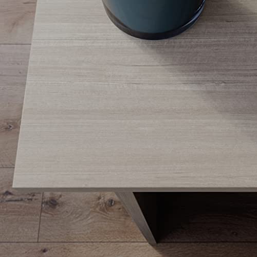 Sauder Beginnings Desk, L: 46.81" x W: 18.50" x H: 29.96", Silver Sycamore Finish