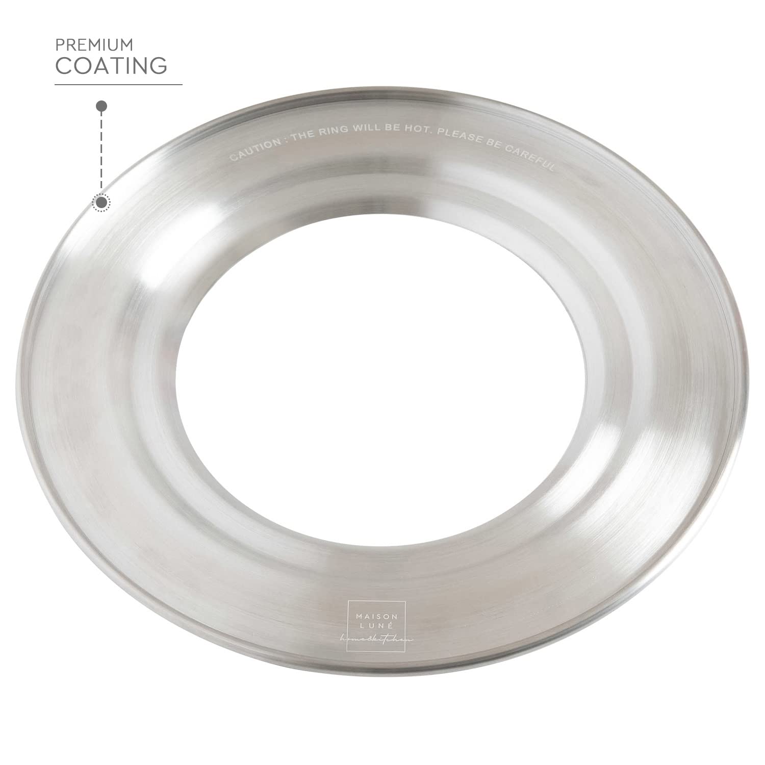 Maison Lune New Coated Steaming Ring - Cooking Adapter for 8-13 Inch Bamboo Steamer, Round Brush Included