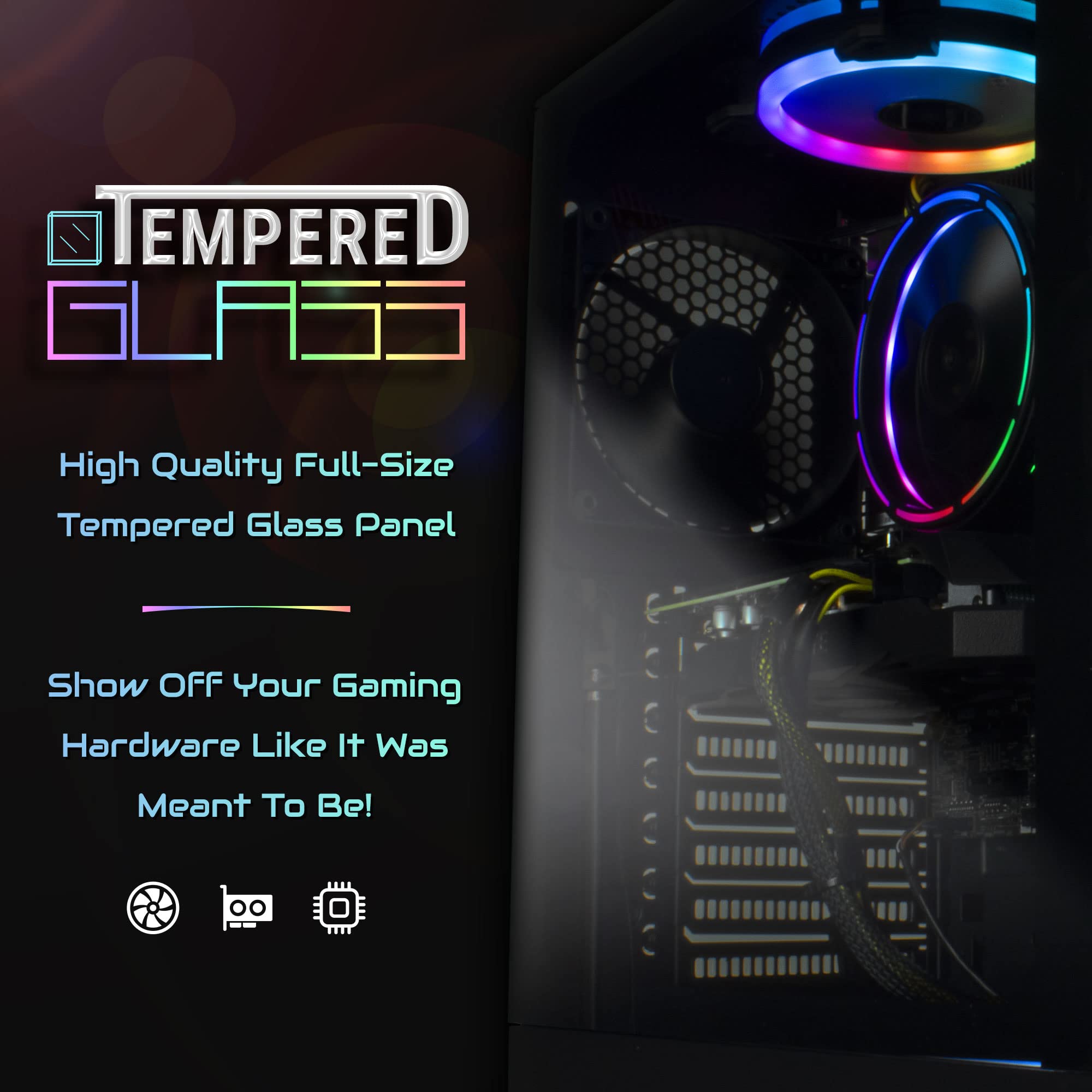 Periphio Chimera Prebuilt RGB Gaming Computer | Intel Six Core i5-10400 4.3GHz | GeForce RTX 3050 8GB | 16GB DDR4 RAM | 500GB NVMe M.2 SSD + 1TB HDD | Windows 10 Gaming PC | 5G-WiFi + Bluetooth 5.0
