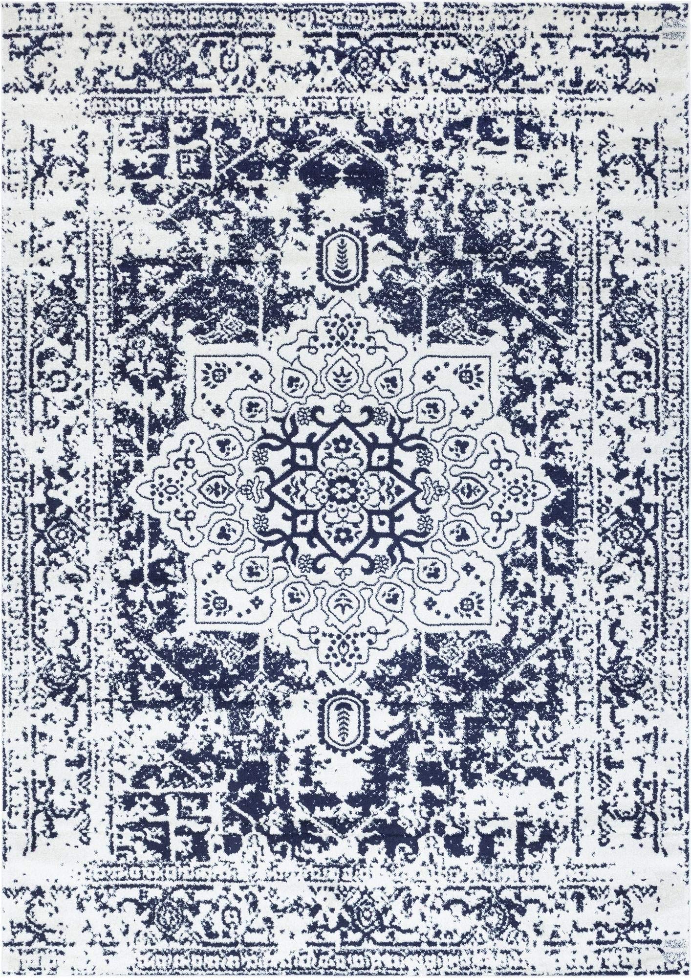 Rugs.com Arlington Collection Rug – 10' x 14' Blue Medium-Pile Rug Perfect for Living Rooms, Large Dining Rooms, Open Floorplans