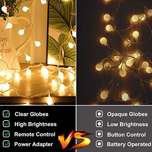 VVPONMEIQS LED String Lights 32.8FT 100LED Waterproof Twinkle Fairy String Lights with Remote 8 Flashing Modes Warm White for Home Wall Garden Decorations (Size : 5M)