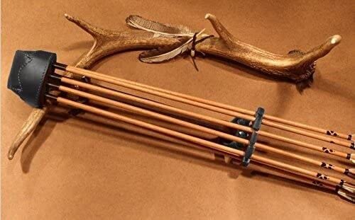 CAROL Traditional Leather Bow/Arrow Quiver AQ108 Black. 20" INCHES Long