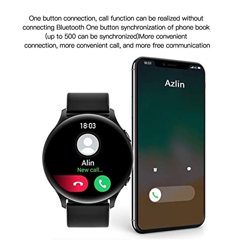 ELYVEN Bluetooth Talking Smart Watch Men and Women Multifunctional Sports Waterproof Voice Assistant Smart Watch Black mesh Belt, Size : A