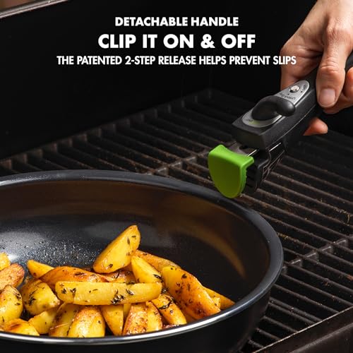GreenPan Clip Series 10" Frying Pan Skillet with Detachable Handle, Aluminum, Healthy Ceramic Nonstick Coating, Induction, Dishwasher Safe, PFAS-Free, Black