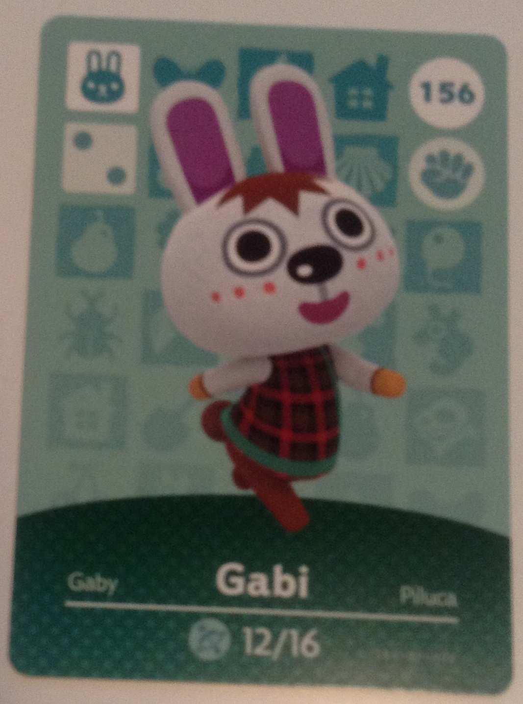 Nintendo Animal Crossing Happy Home Designer Amiibo Card Gabi 156/200 USA Version