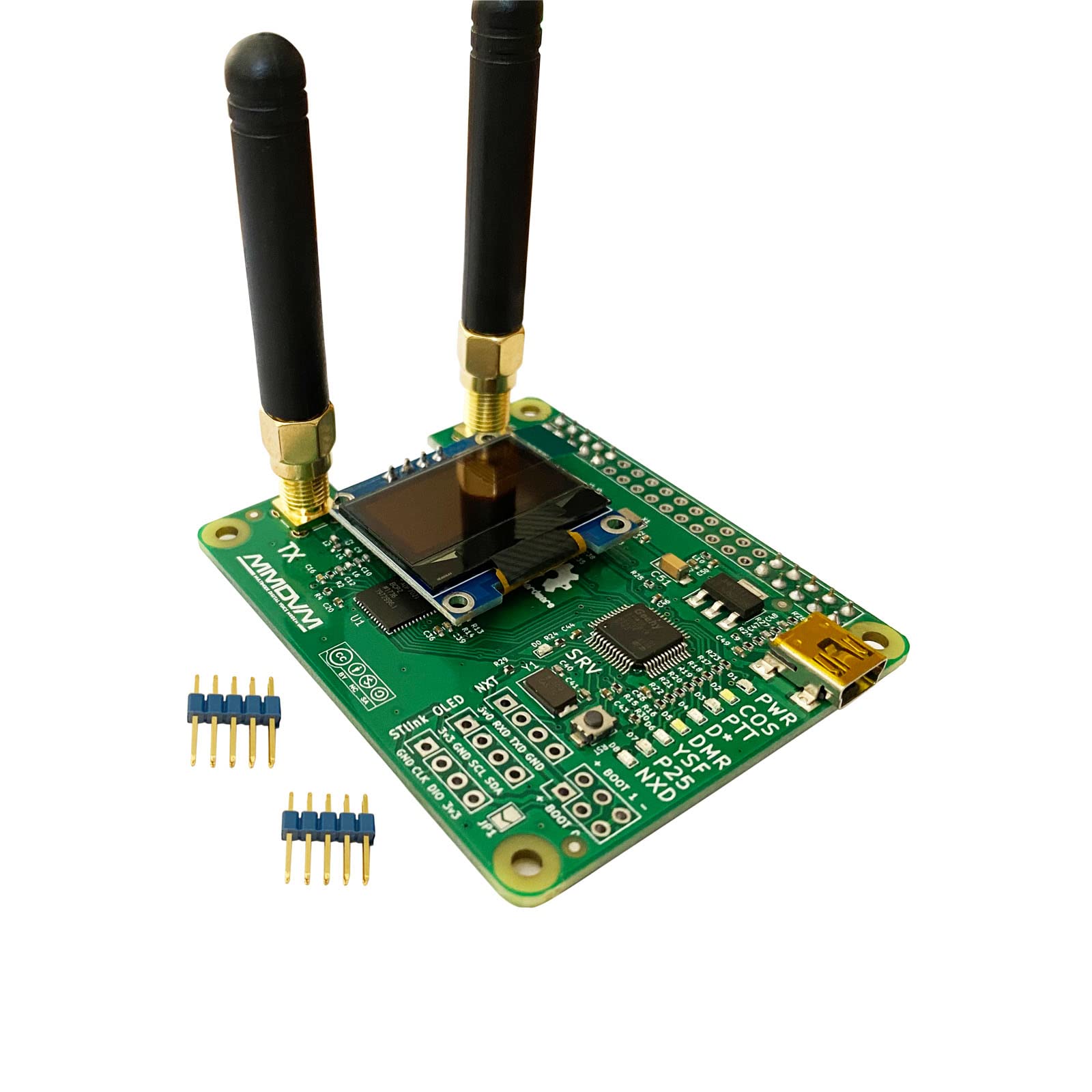 GOOZEEZOO MMDVM Duplex Hotspot Module Dual Hat V1.5.2 Support P25 DMR YSF NXDN DMR Slot 1 + Slot 2 for Raspberry pi with USB Port (with OLED)