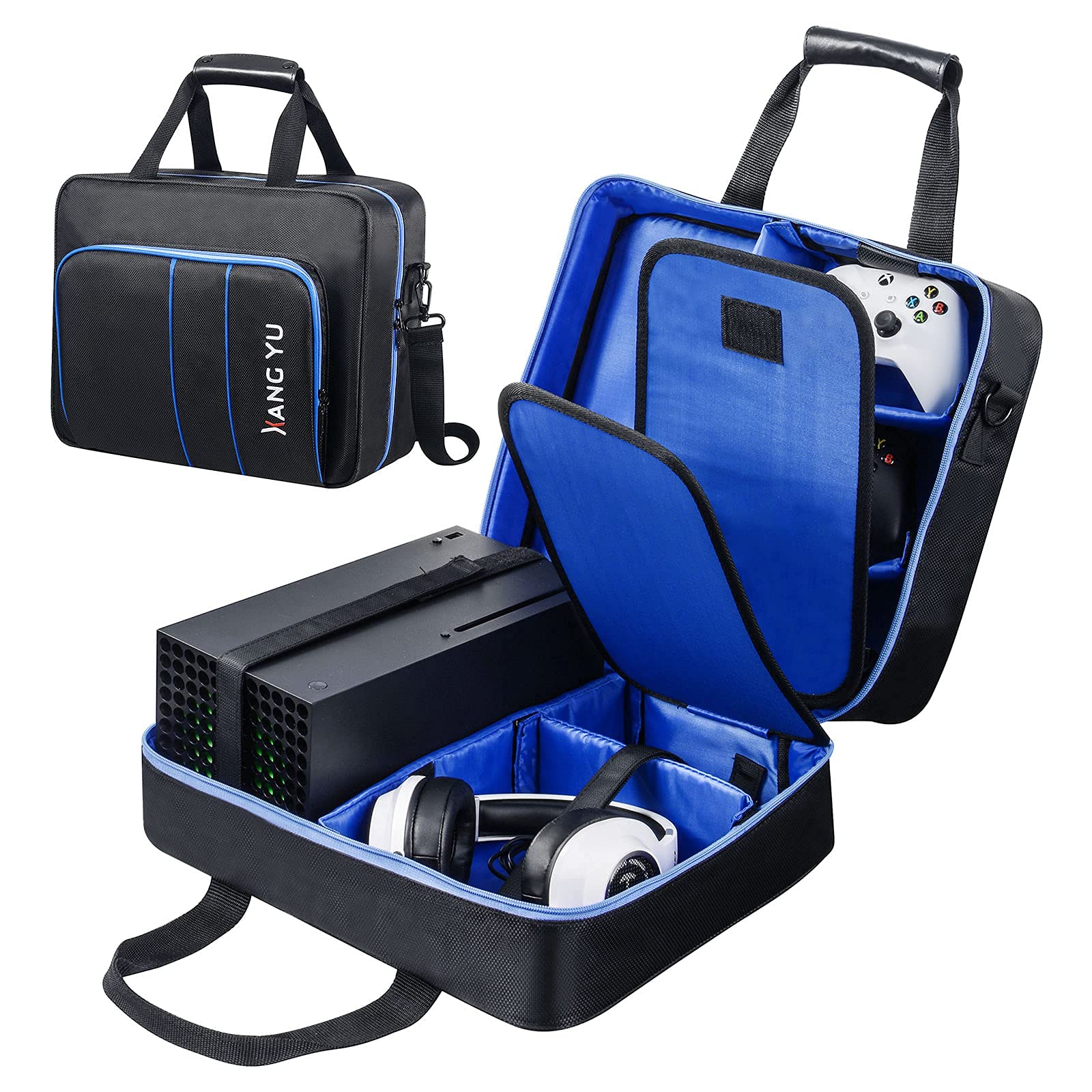 Carrying Case Compatible with Xbox Series X & S Console, Portable Travel Storage Bag Organizer for Xbox Game Console Gaming Headset, Controllers, Cables and Other Accessories.
