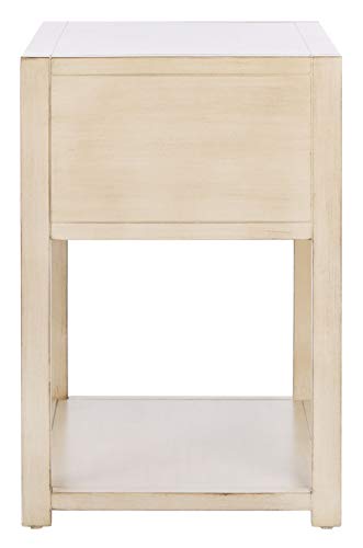 Safavieh Home Collection Yudi Antique White and Gold 1-Drawer Nightstand