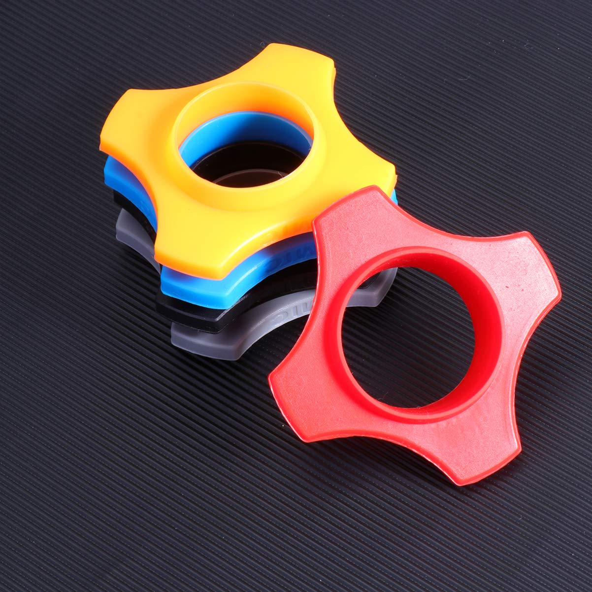 SUPVOX Microphone Ring Anti-rolling Mic Protection Silicone Ring Stand Replacement for KTV Device Replacement 5pcs (Orange Blue Black Gray and Red one for Each)