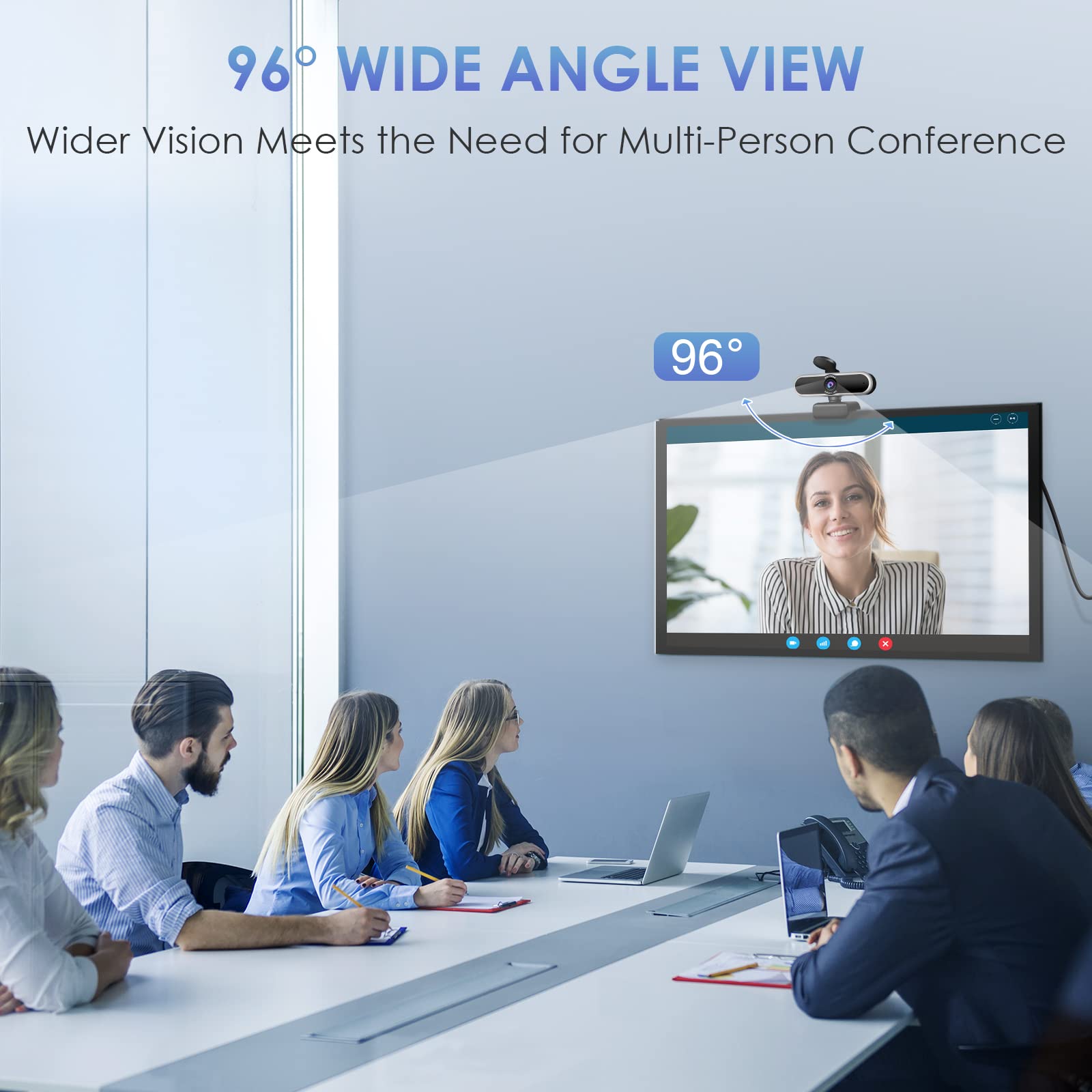 EMEET 1080P Webcam with Microphone C965 USB Speakerphone for Live Streaming, 1080p60 HD Webcam C990