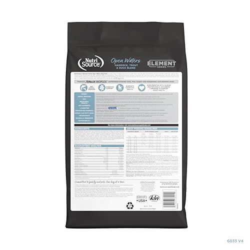 NutriSource Element Series Dog Food, Made with Haddock, Trout and Duck, with Heirloom Grains, 4LB, Dry Dog Food